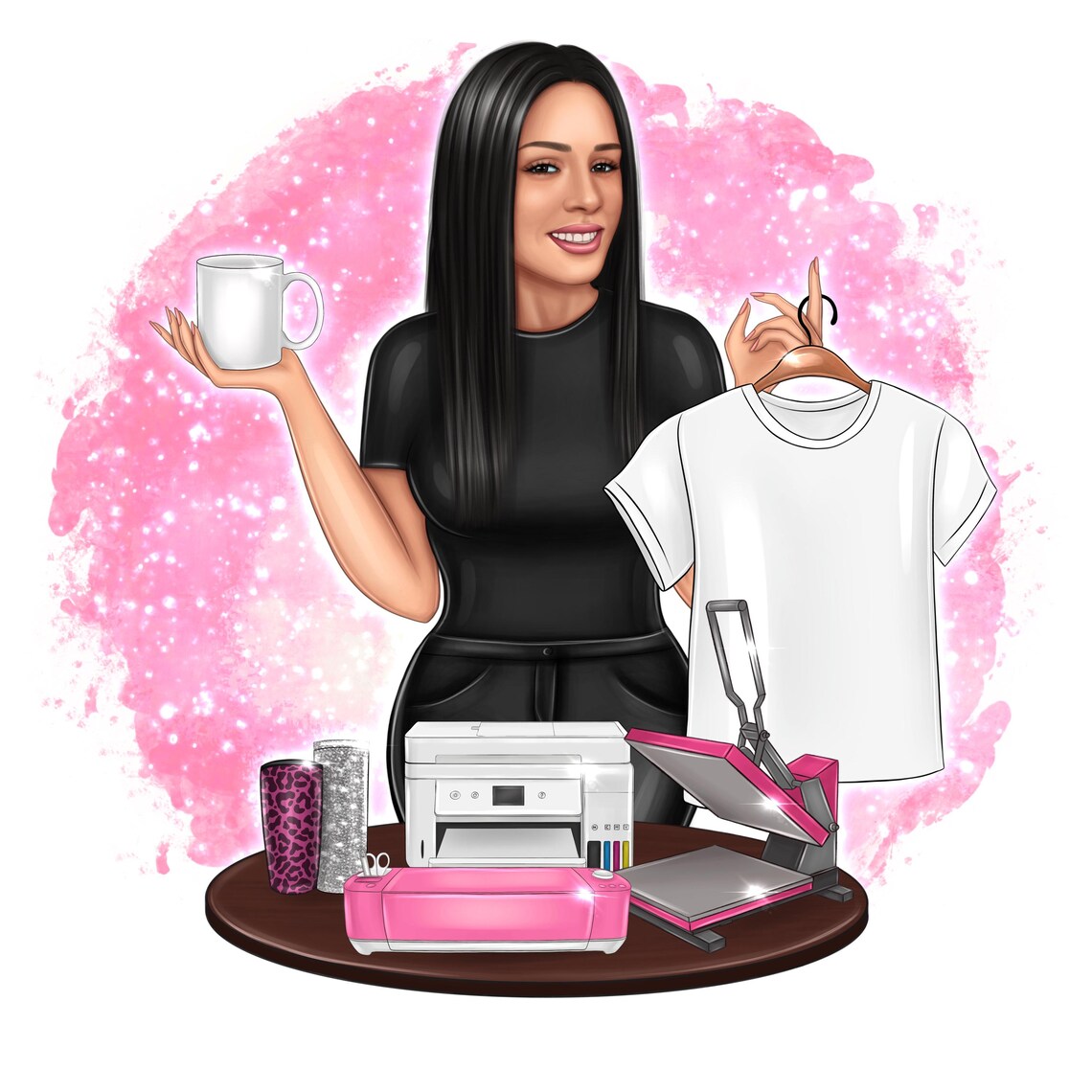 Custom Cartoon Logo, Digital Portrait, Logo Design, Small Business Logo ...