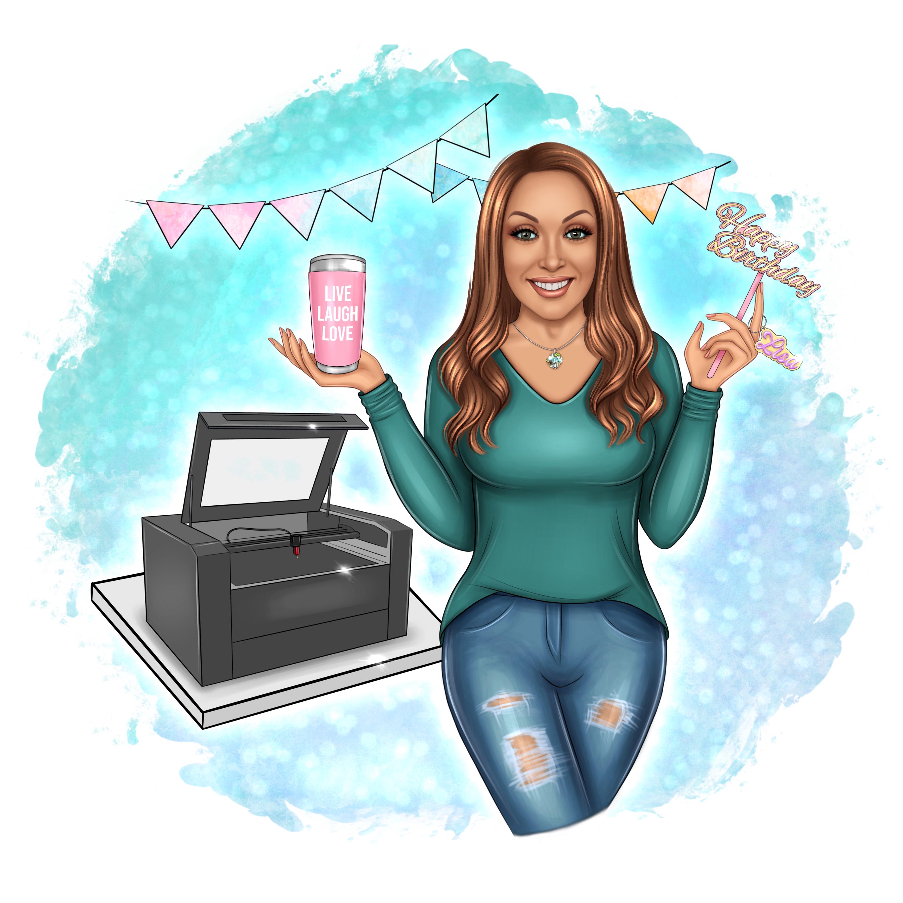 Custom Cartoon Logo, Digital Portrait, Logo Design, Small Business Logo ...