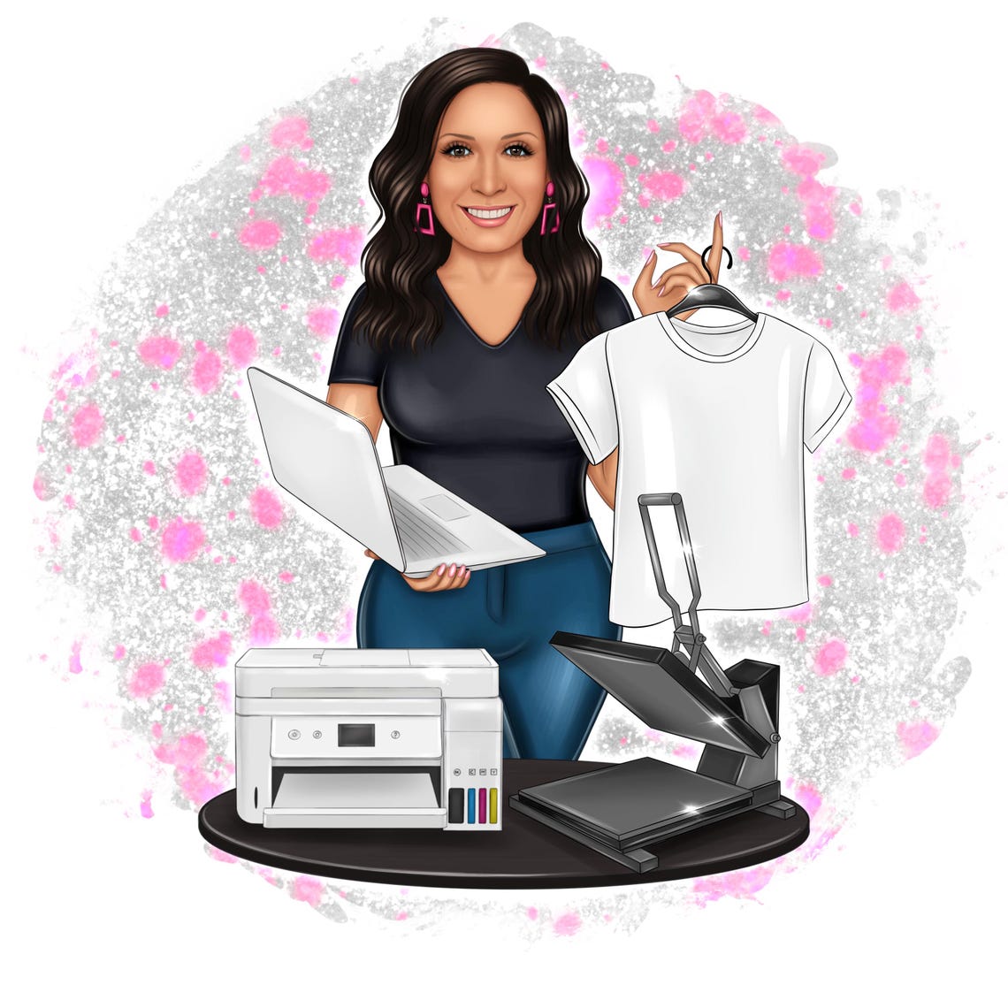 Custom Cartoon Logo, Digital Portrait, Logo Design, Small Business Logo ...