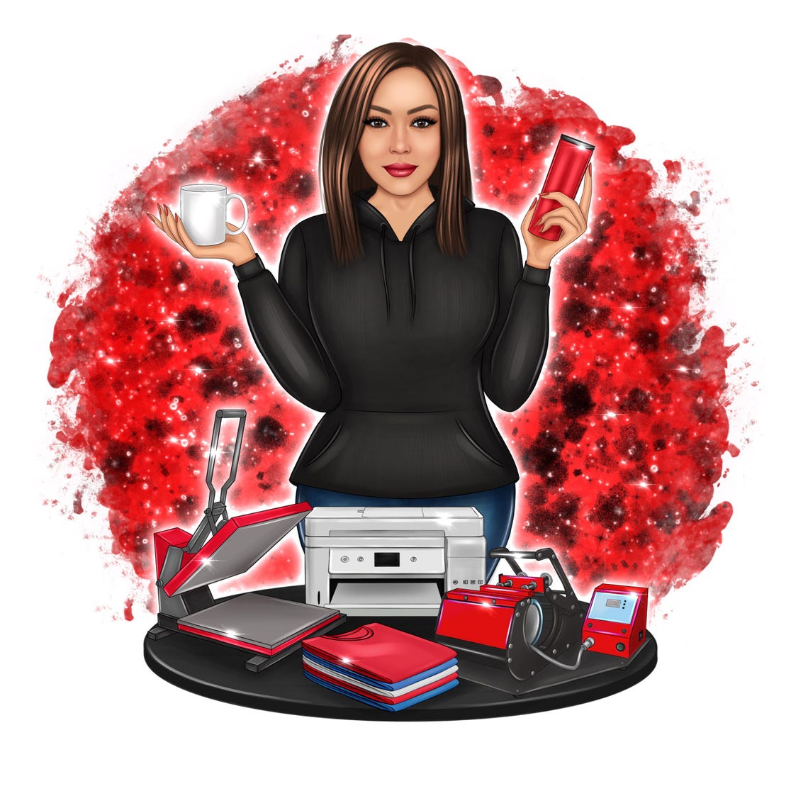 Custom Cartoon Logo, Digital Portrait, Logo Design, Small Business Logo ...