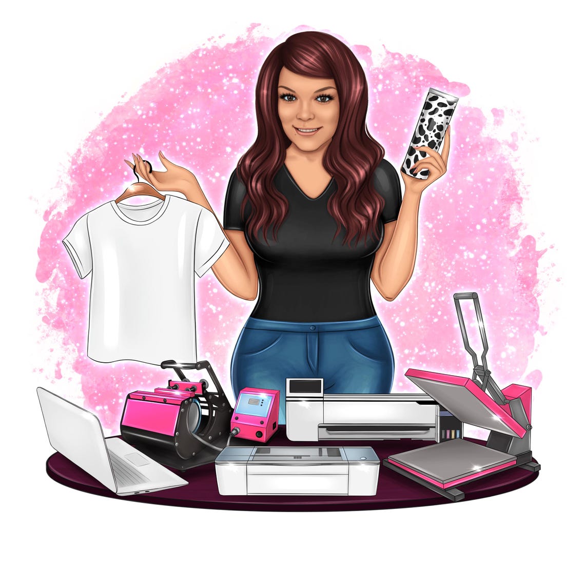 Custom Cartoon Logo, Digital Portrait, Logo Design, Small Business Logo ...