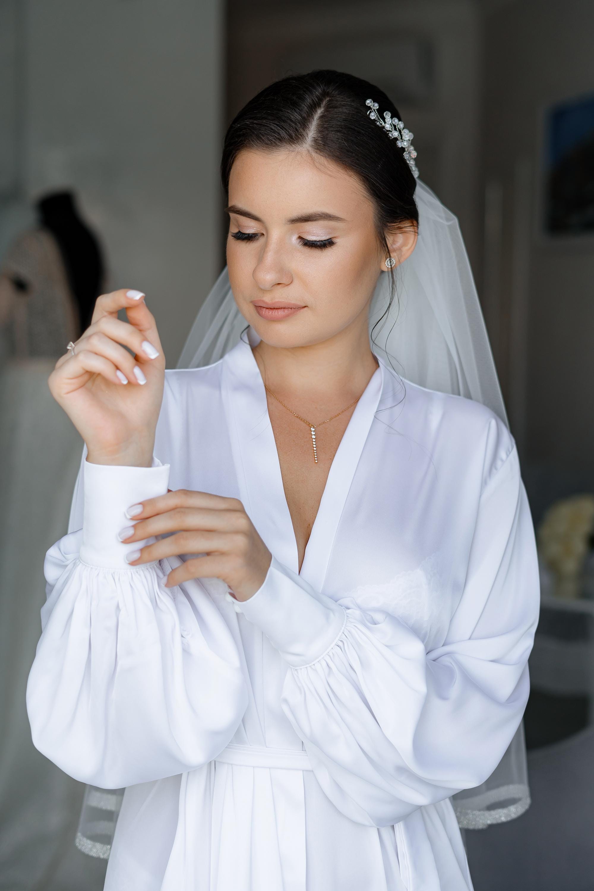 Handmade Satin Bridal Robe: Wide Sleeve Wedding Boudoir Robe - Etsy