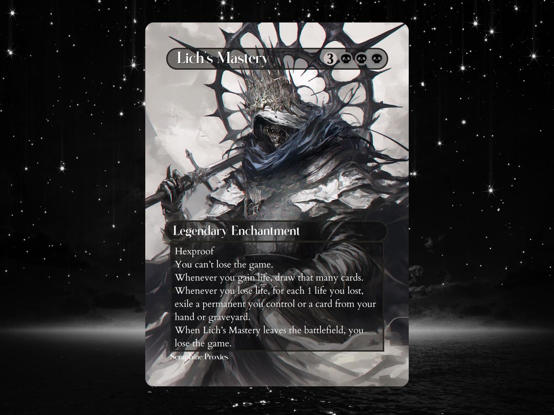 Lich's Mastery - Proxy Full Art Custom Altered Art Card - Etsy