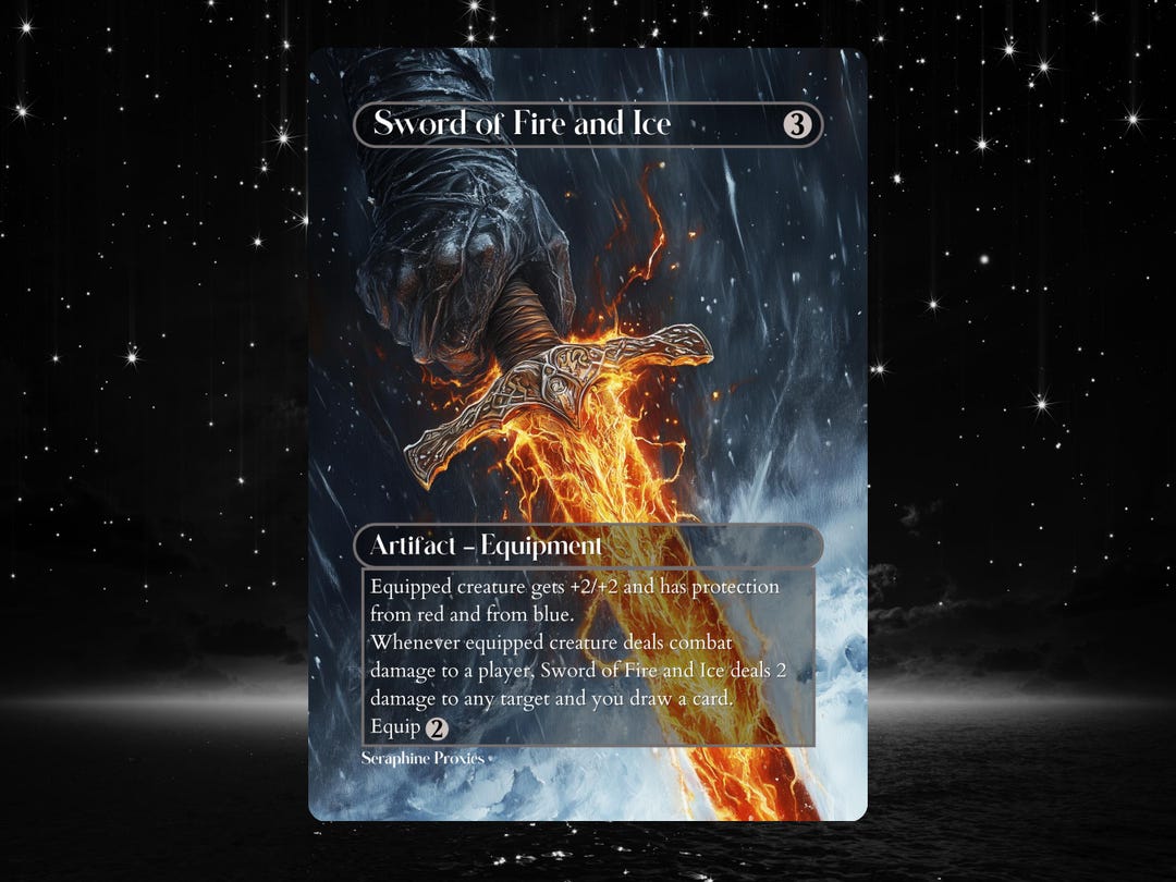 Sword of Fire and Ice Proxy - Custom Altered Art Card - Proxies - Etsy