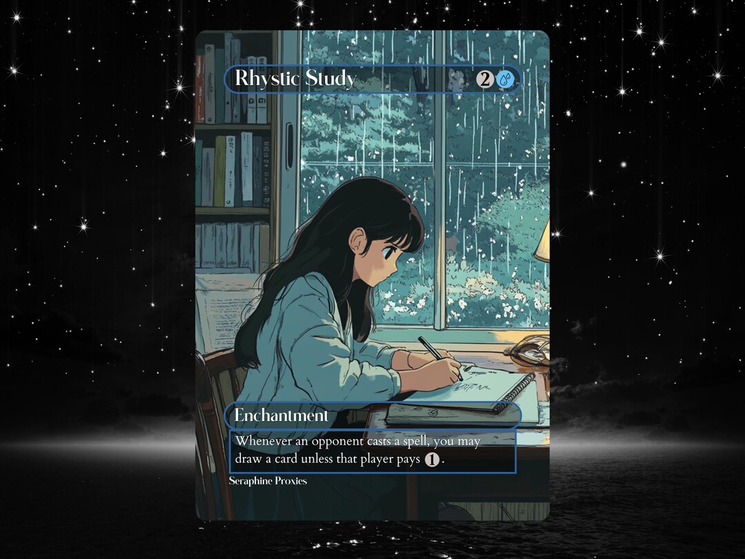 Rhystic Study Proxy - Custom Altered Art Card - Proxies - Etsy