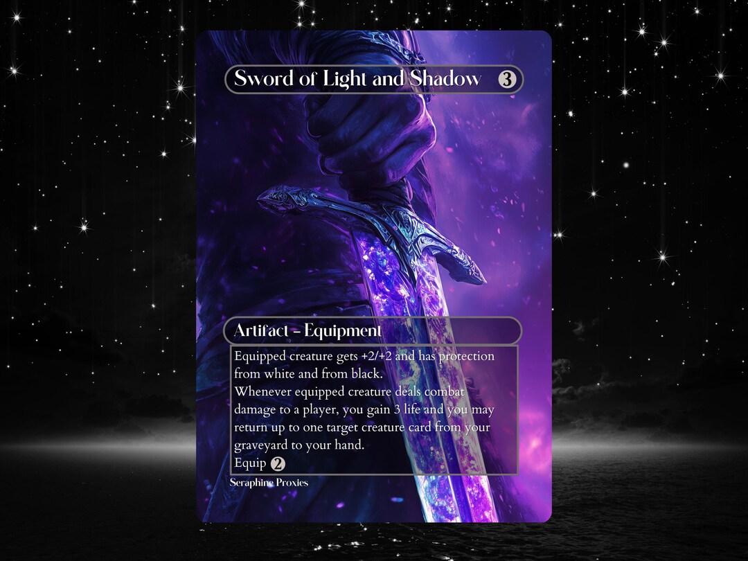 Sword of Light and Shadow - Proxy Full Art Custom Altered Art Card - Etsy