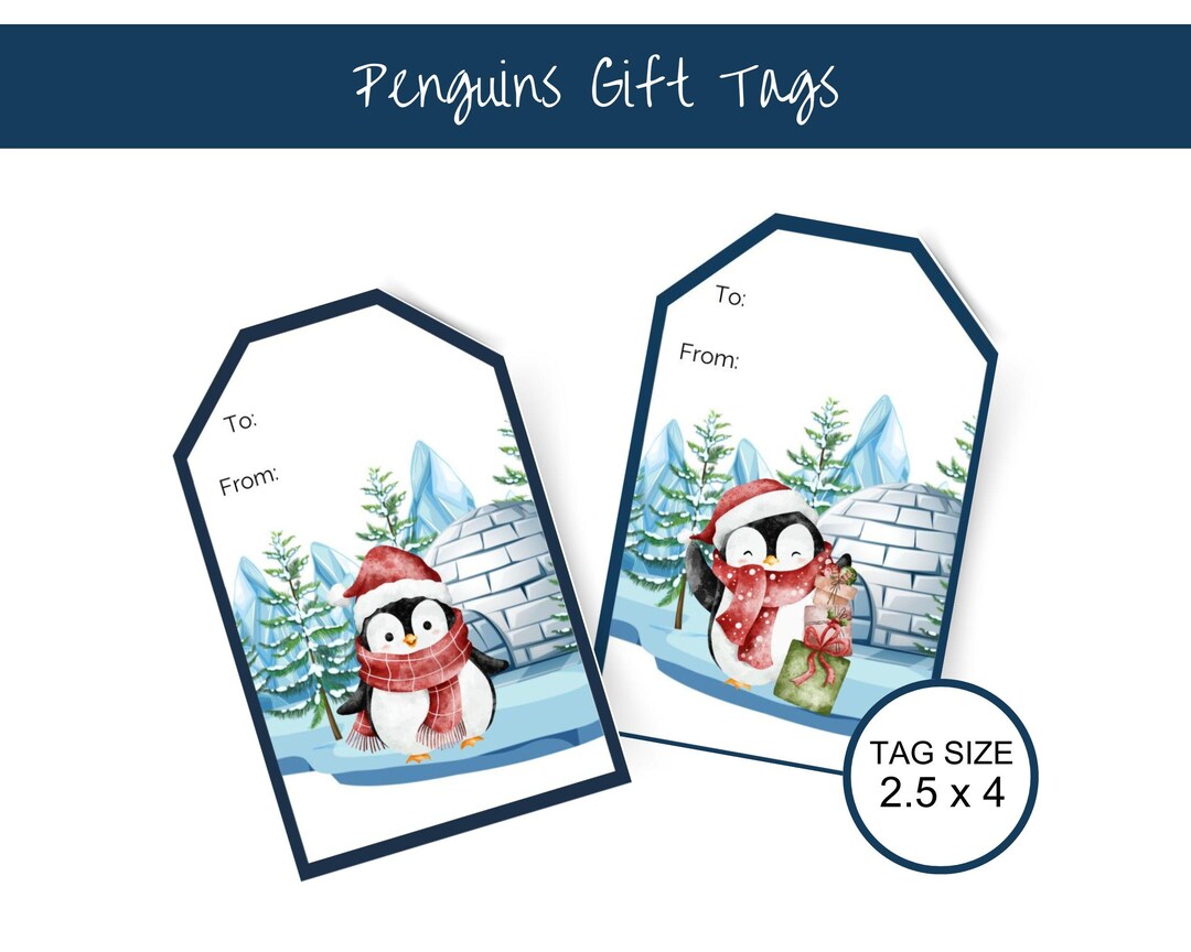 Penguin Gift Tags Printable - Etsy