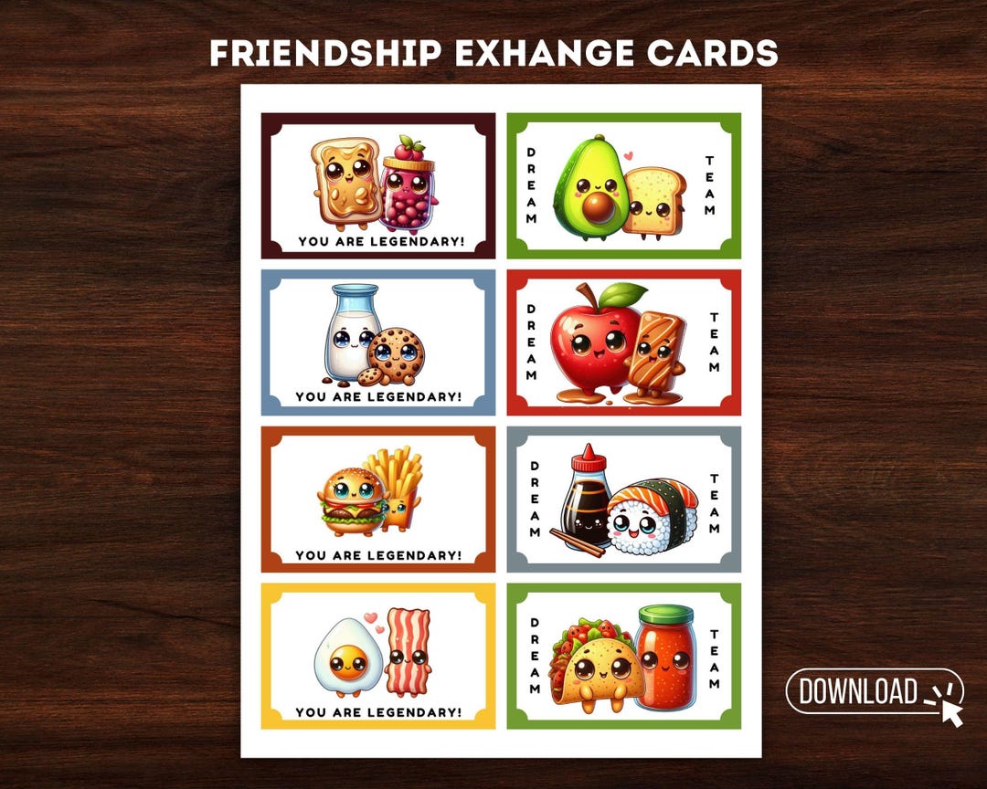 Cute Food Lunchbox Notes - Cards for Friendship - Encouragement ...