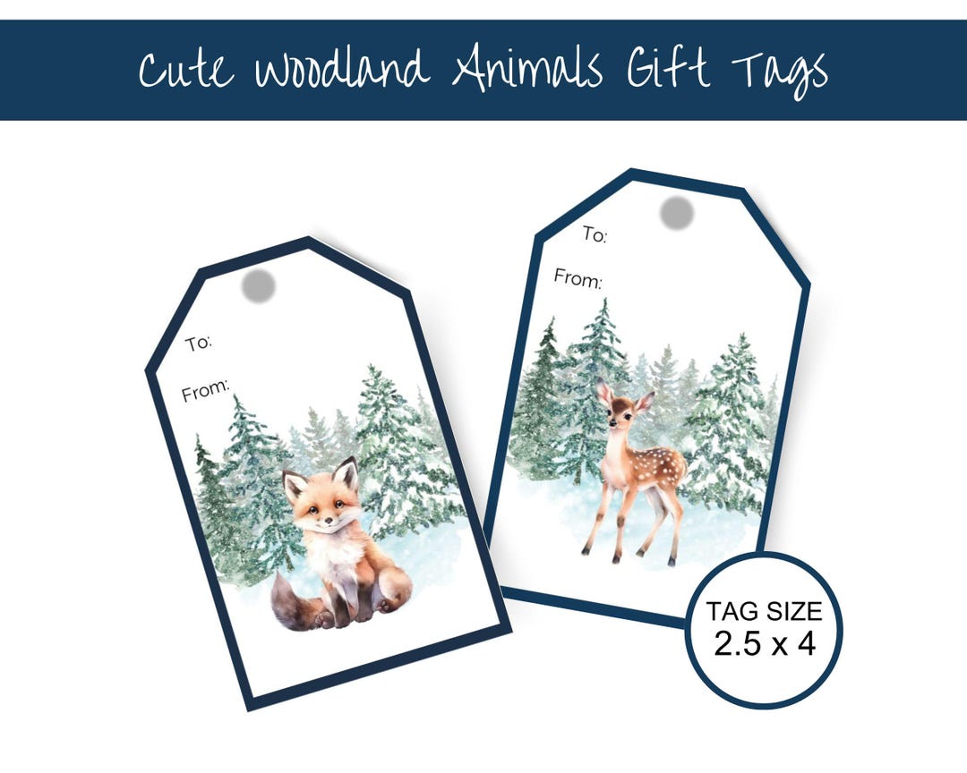 Printable Cute Woodland Animals Gift Tags - Etsy
