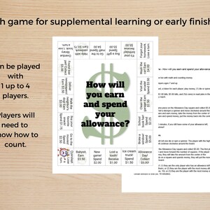 The Allowance Game - Printable File Folder Math Game to Practice Money ...