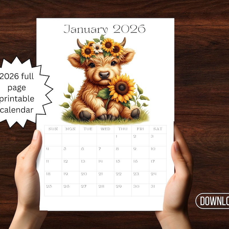 Cow Calendar - Etsy