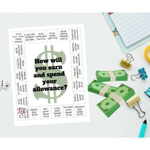 The Allowance Game - Printable File Folder Math Game to Practice Money ...