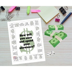 The Allowance Game - Printable File Folder Math Game to Practice Money ...
