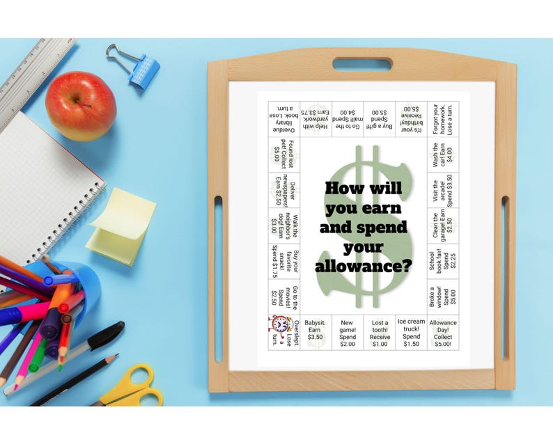 The Allowance Game - Printable File Folder Math Game to Practice Money ...