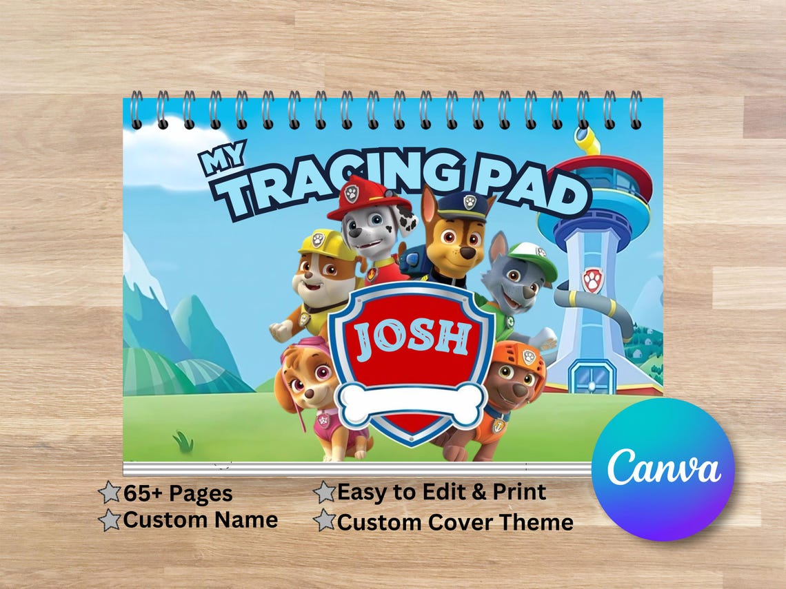 Personalized Name Tracing Pad for Kids Editable Handwriting Practice ...