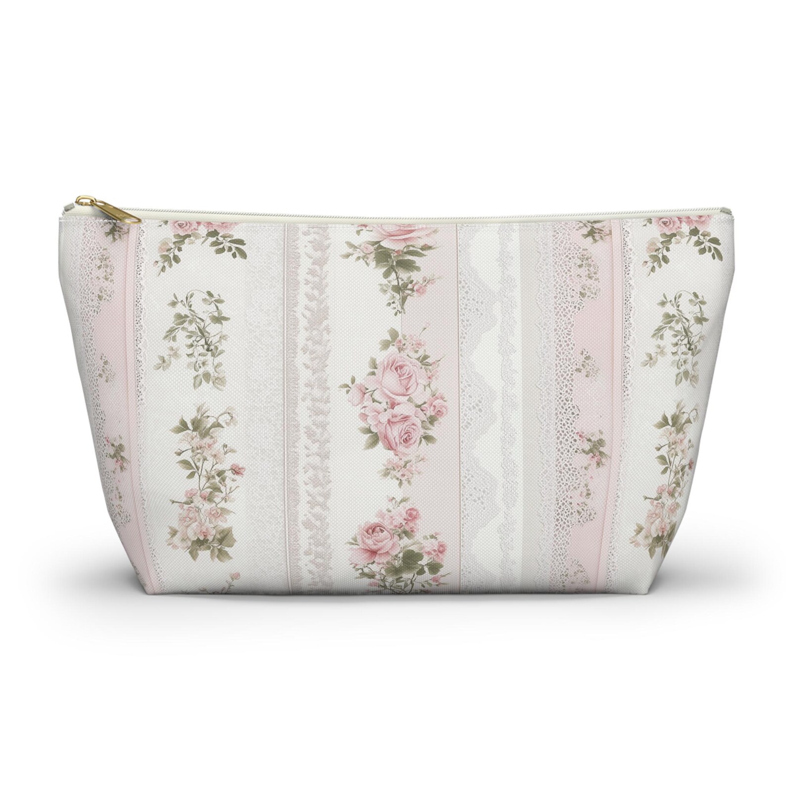 Pink Rose Makeup Bag, Shabby Chic Floral Patchwork, Vintage Floral ...