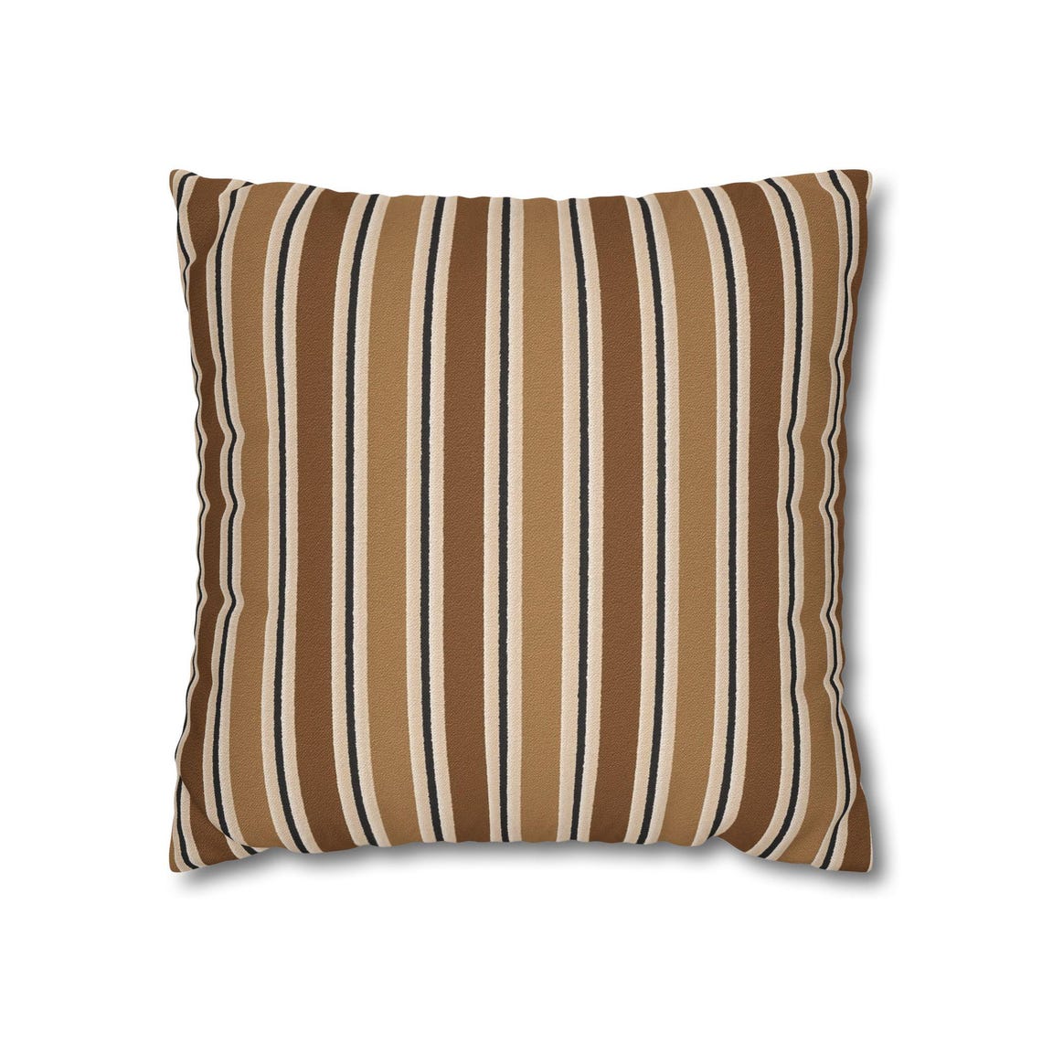 Mocha and Caramel Striped Pillow Cover – Neutral Brown Throw Pillow ...