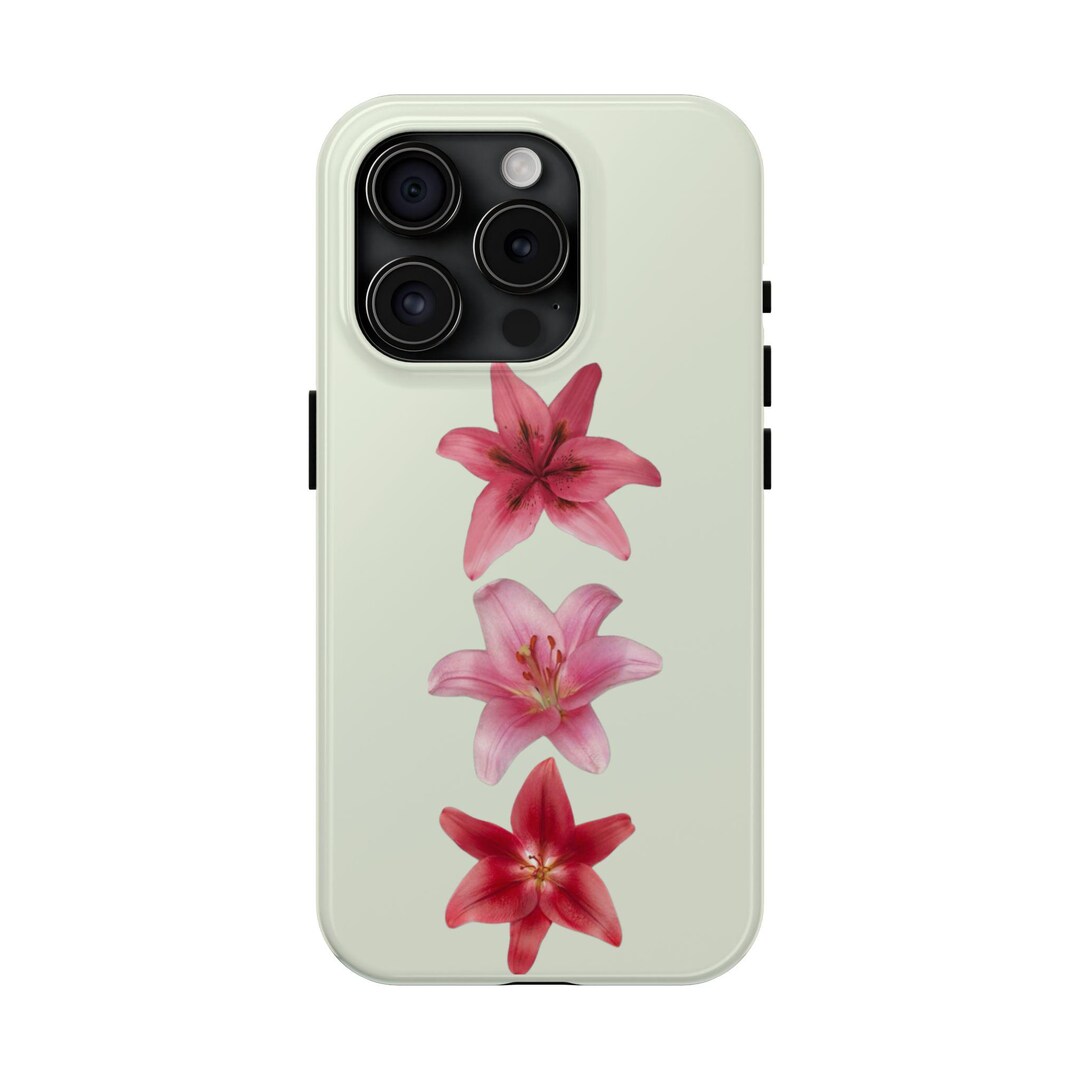 Summer Fun Lily Phone Case, Aesthetic Pink Flower Phone Cover, Elegant ...