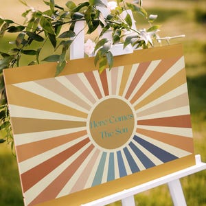 Sun Welcome Sign - Editable - Printable - Boho - Retro - Here Comes the ...