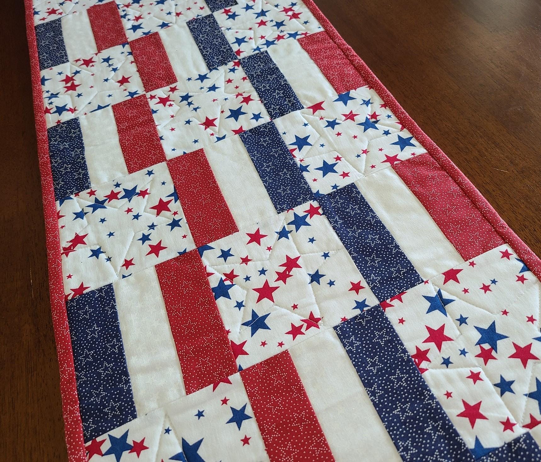 Red, White and Blue Stars Table Runner - Etsy