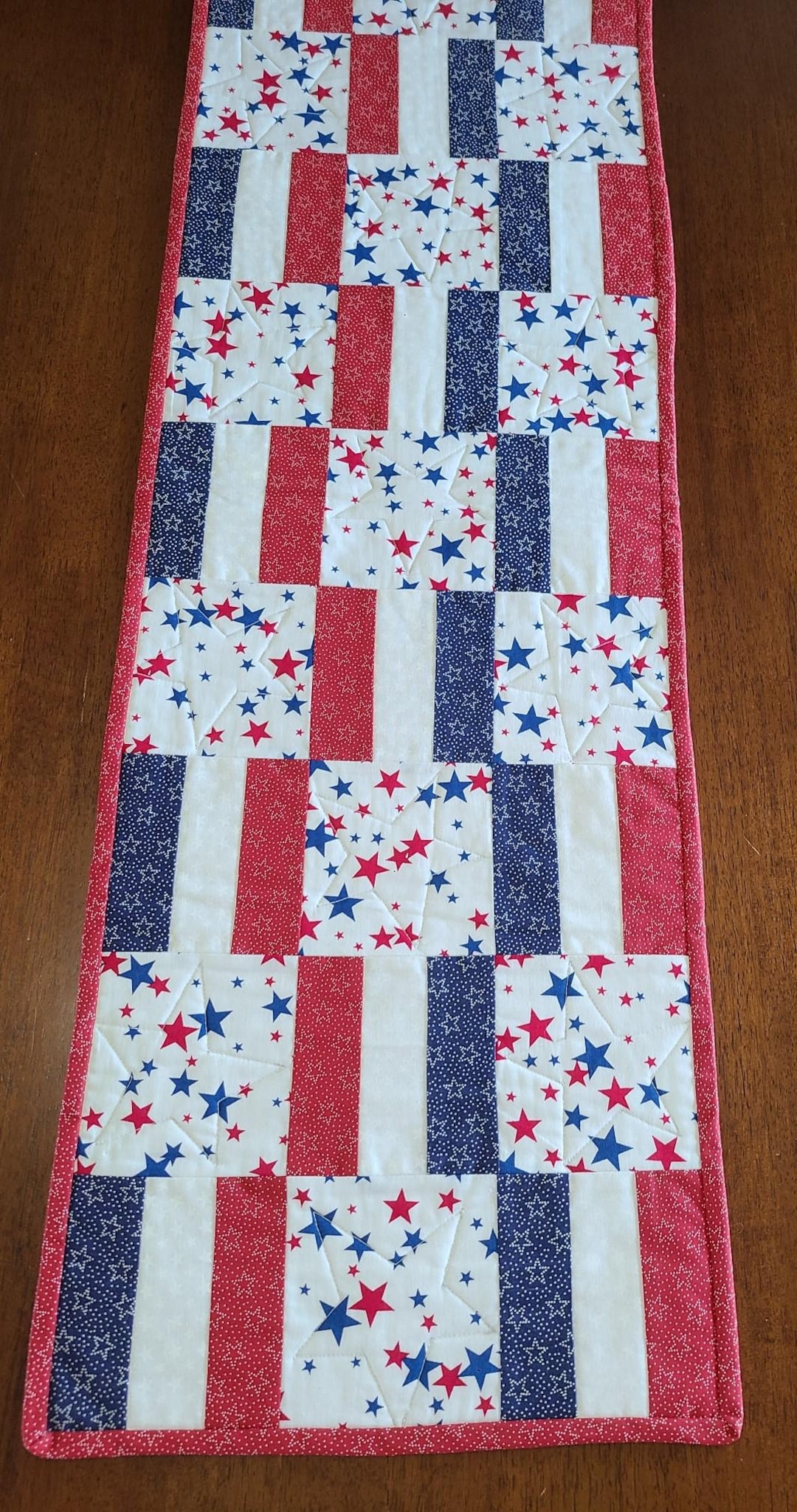 Red, White and Blue Stars Table Runner - Etsy