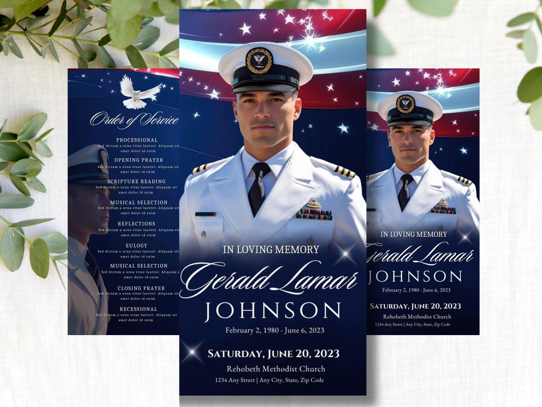 Military Veteran Funeral Program: Patriotic Celebration of Life (11x17 ...