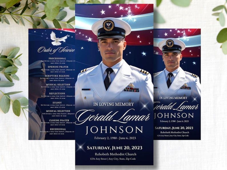 Military Veteran Funeral Program: Patriotic Celebration of Life (11x17 ...