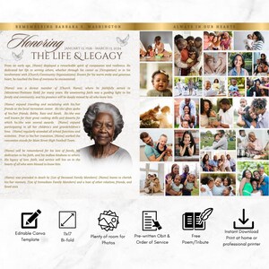 White and Gold Funeral Program Template: 12-page Bi-fold (canva ...