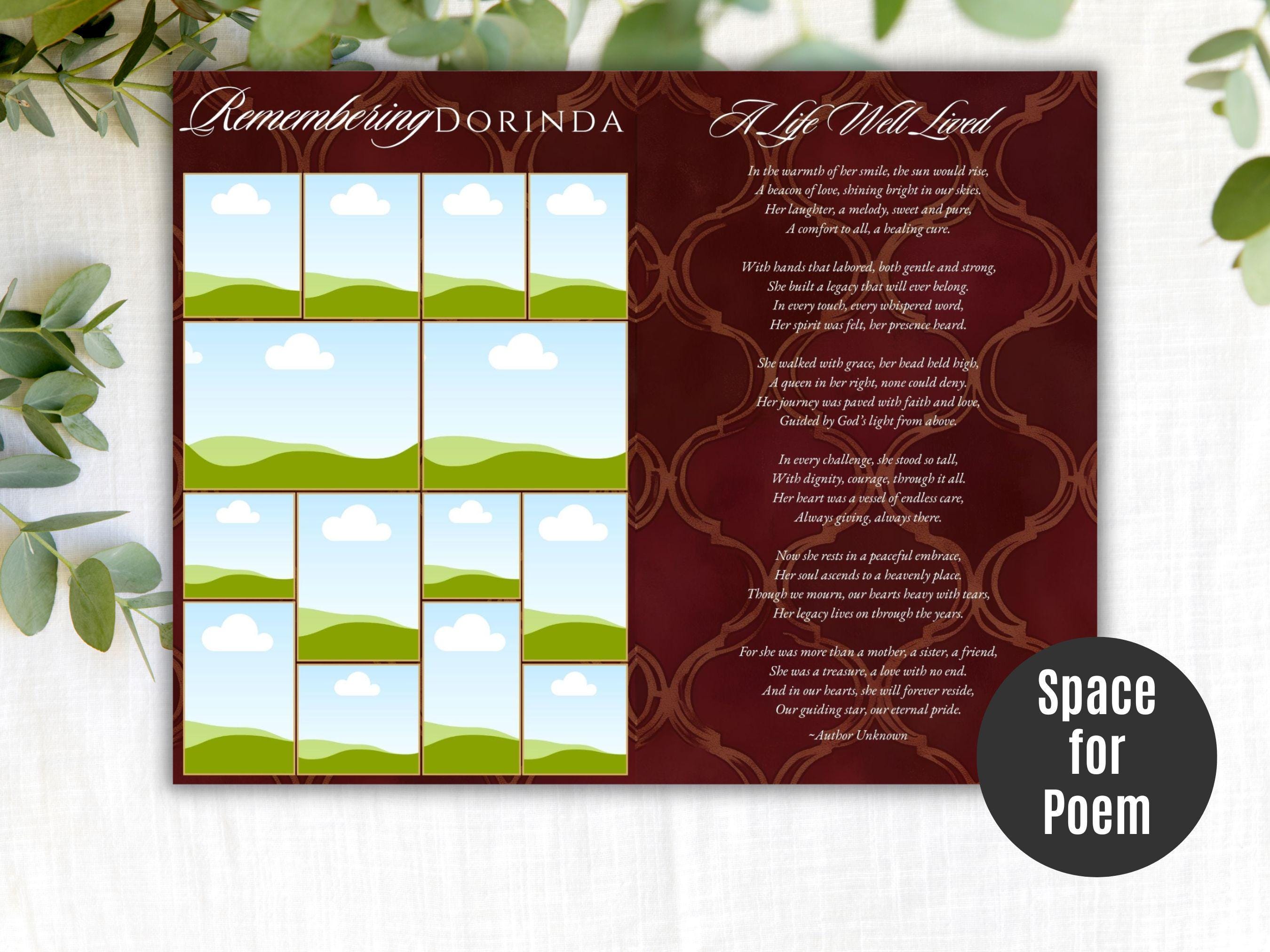 Maroon & Gold Funeral Program Template: 8-page Bi-fold Canva Design ...