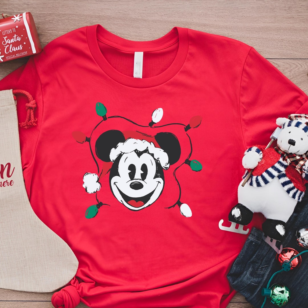 Christmas Light Mickey Mouse Shirt, Mickey Head T-shirt, Christmas ...