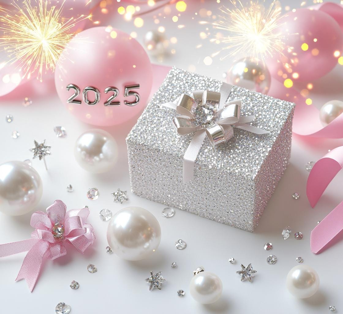 2025 New Year Watercolor Glitter Clipart Bundle - Digital Party ...