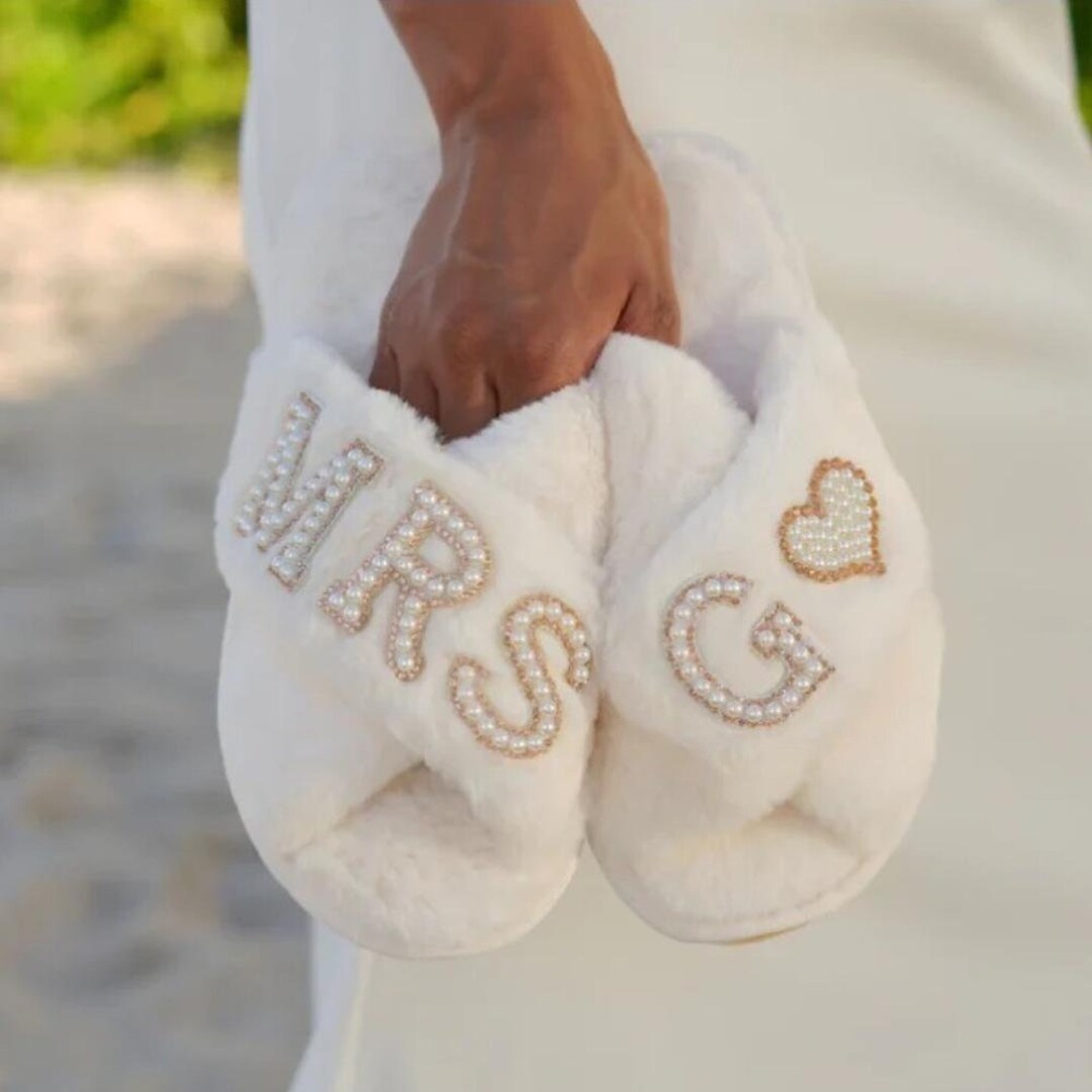 Bride Slippers, Personalized Bride Slippers, Custom Bride Slippers ...