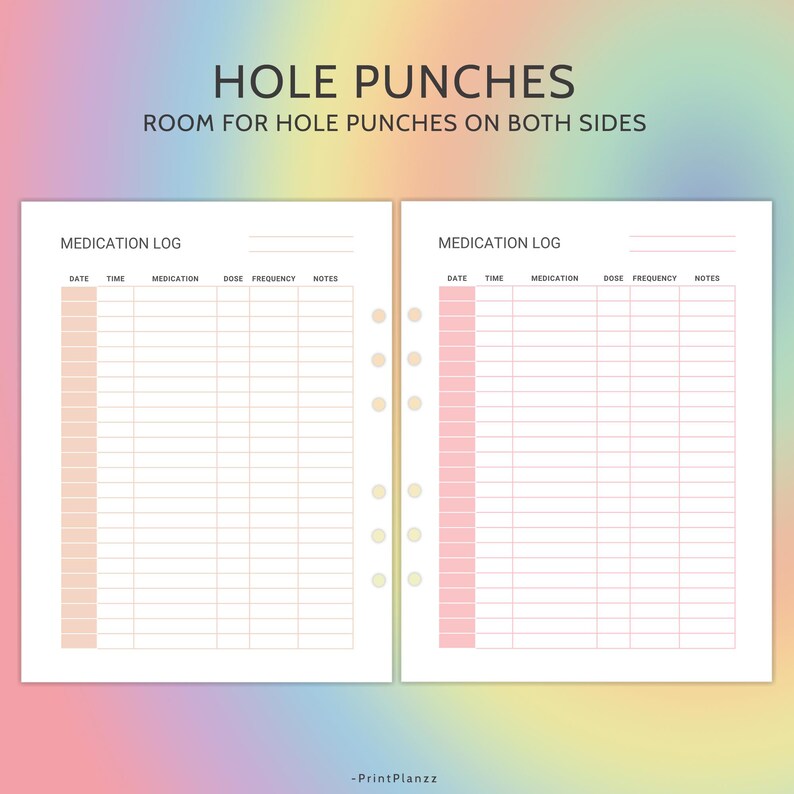 Medication Log Printable Daily Medication Tracker Medication Intake ...