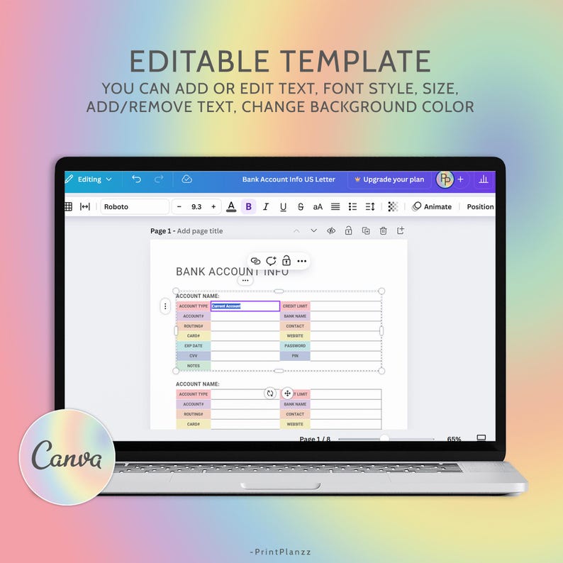 Bank Account Info Bank Account Tracker Bank Account Information ...