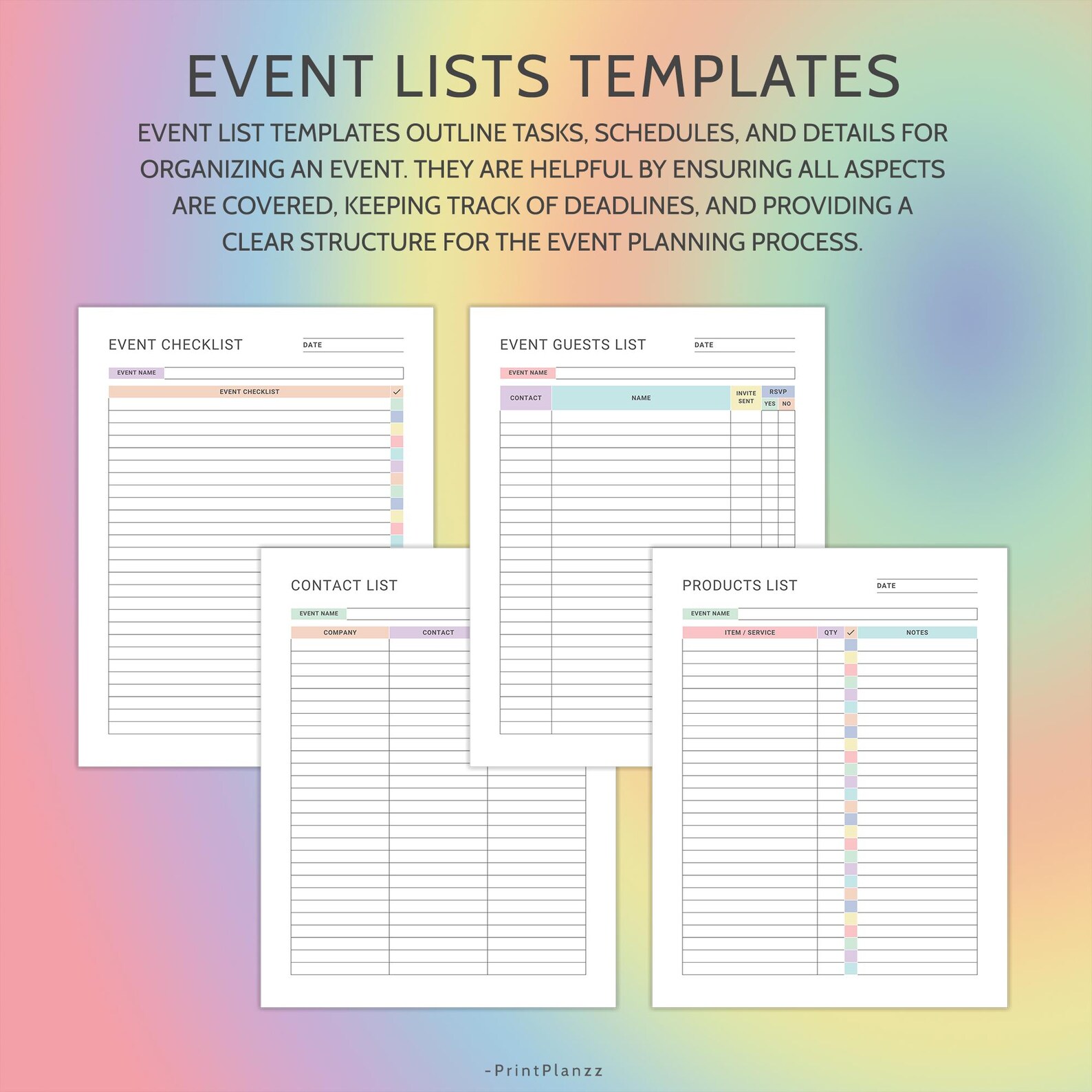 Event Planner Printable Party Planner Bundle Editable Party Event ...