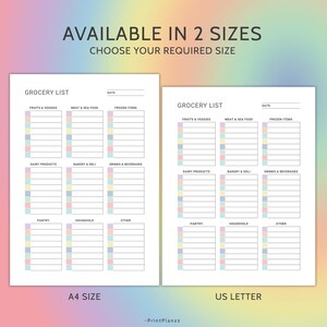 Grocery List Printable Template Canva Editable Grocery List Food ...