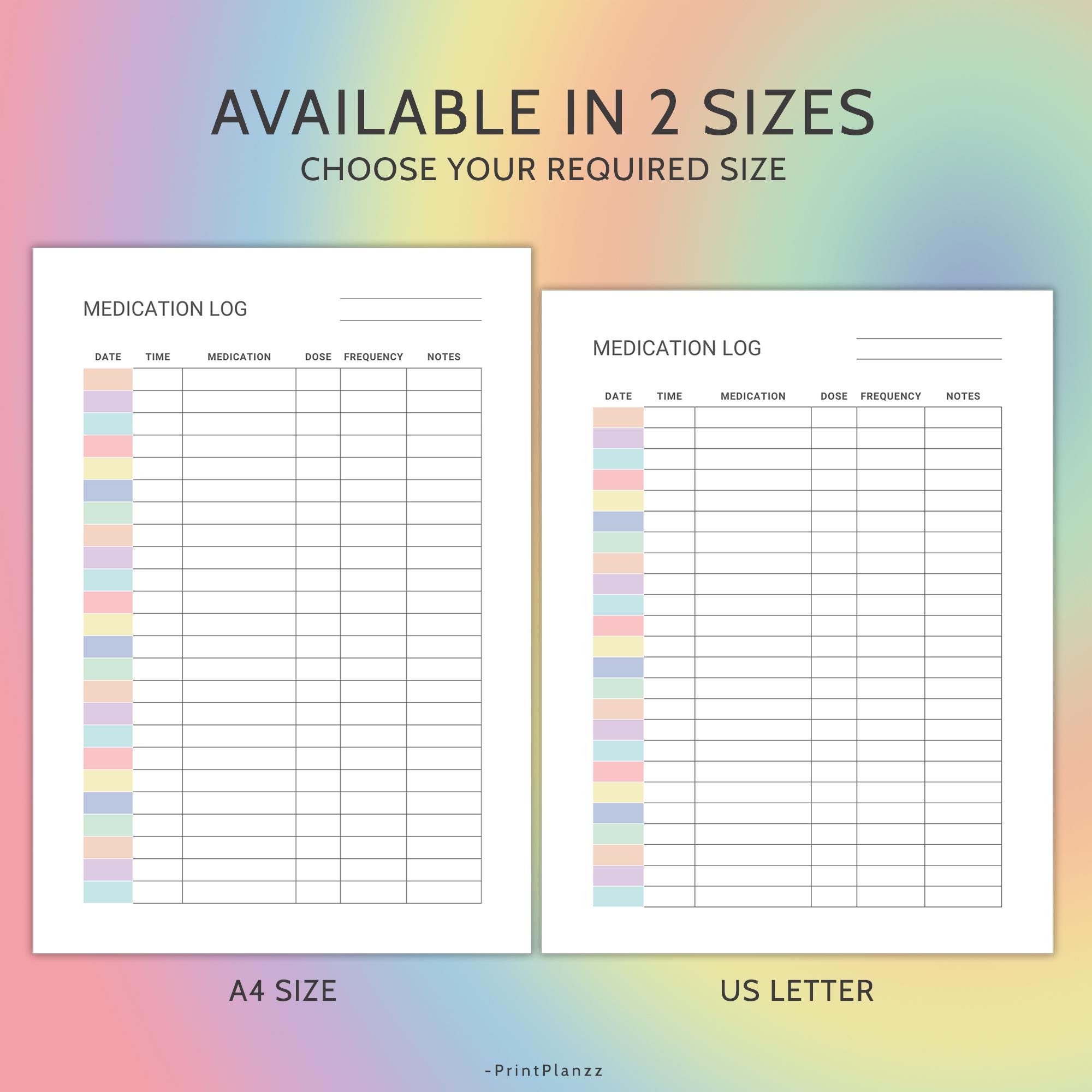Medication Log Printable Daily Medication Tracker Medication Intake ...