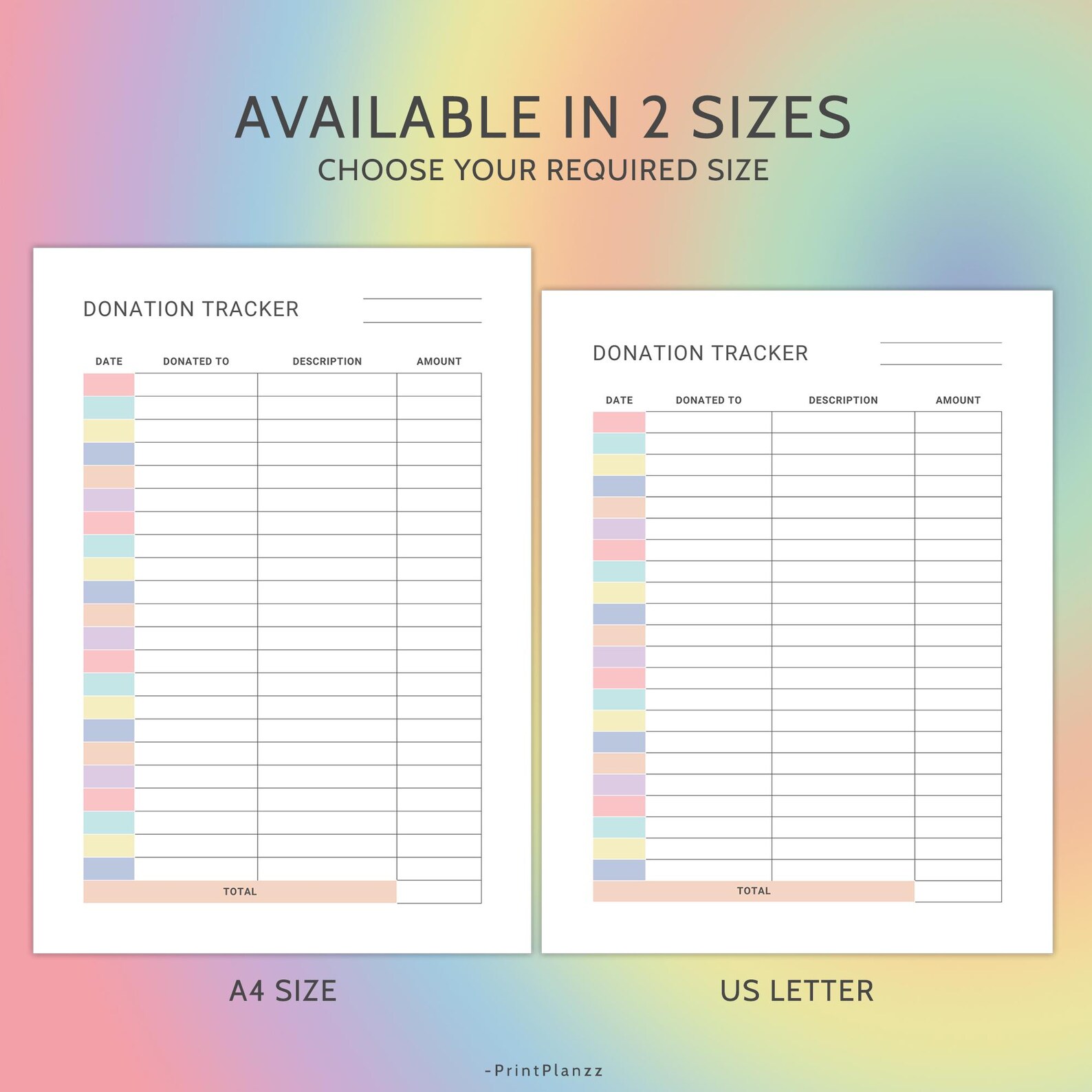 Donation Tracker Printable Tithe Tracker Charitable Donation Financial ...