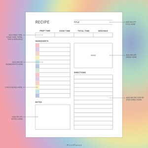 Recipe Template Printable Recipe Book Template Printable Blank Recipe ...