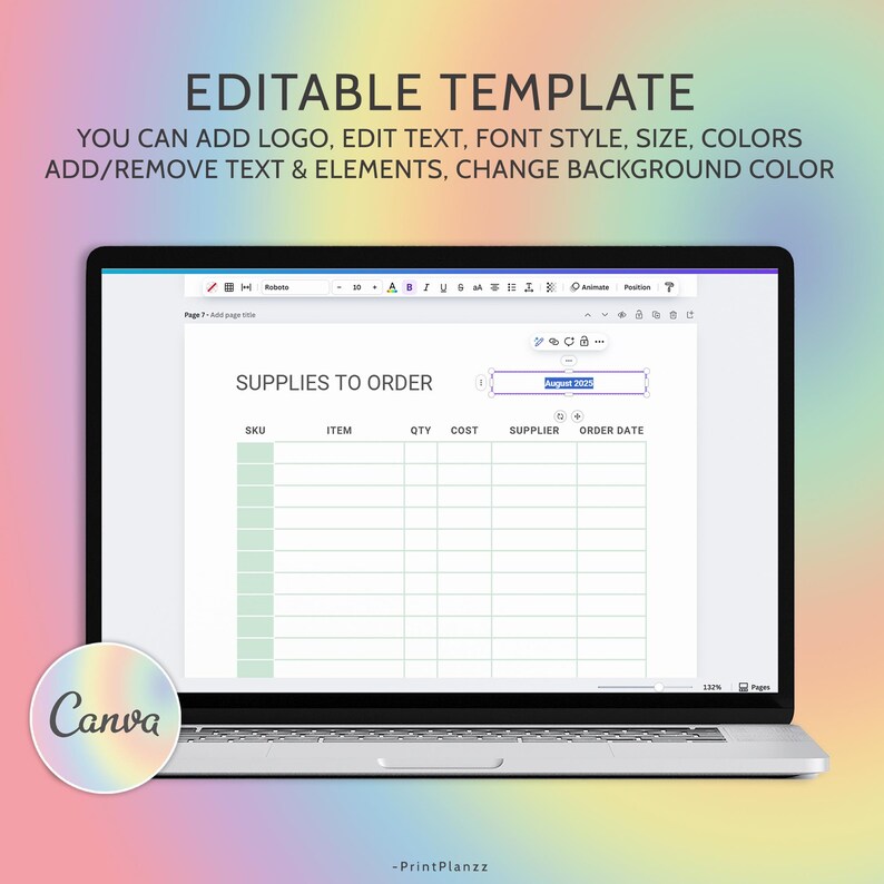 Supplies to Order Supplies Tracker Printable Inventory Tracker Small ...