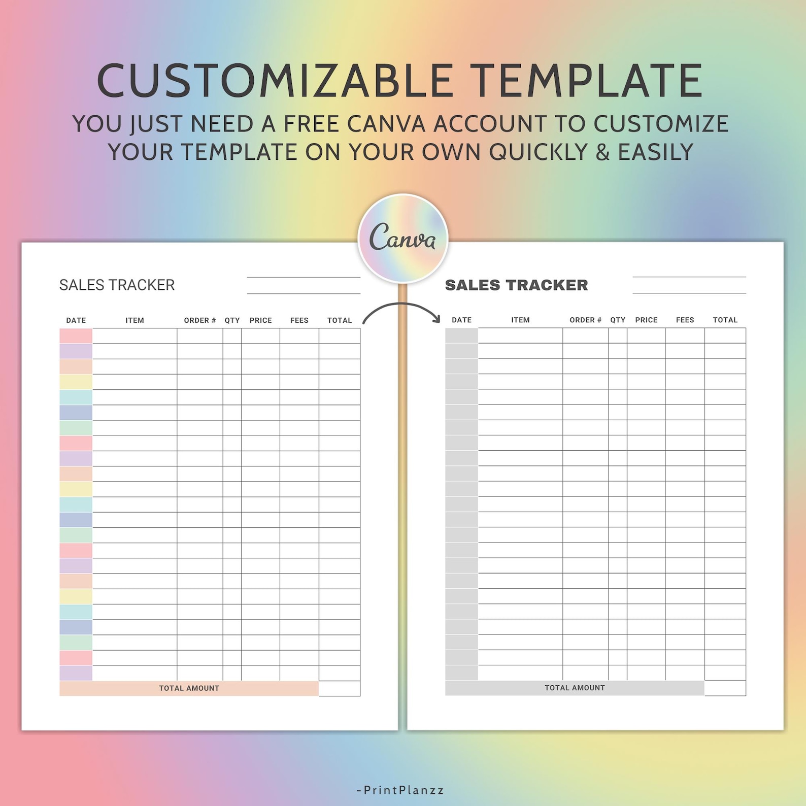 Sales Tracker Printable PDF Online Business Sales Canva Editable Sales ...