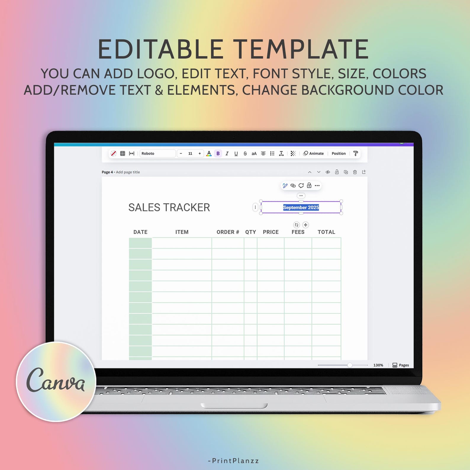 Sales Tracker Printable PDF Online Business Sales Canva Editable Sales ...