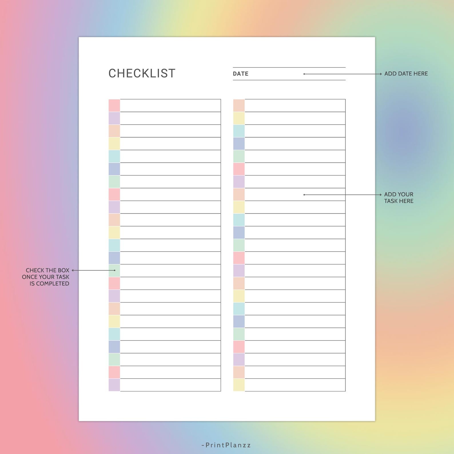 Blank Checklist Printable PDF Blank to Do List Editable Canva ...