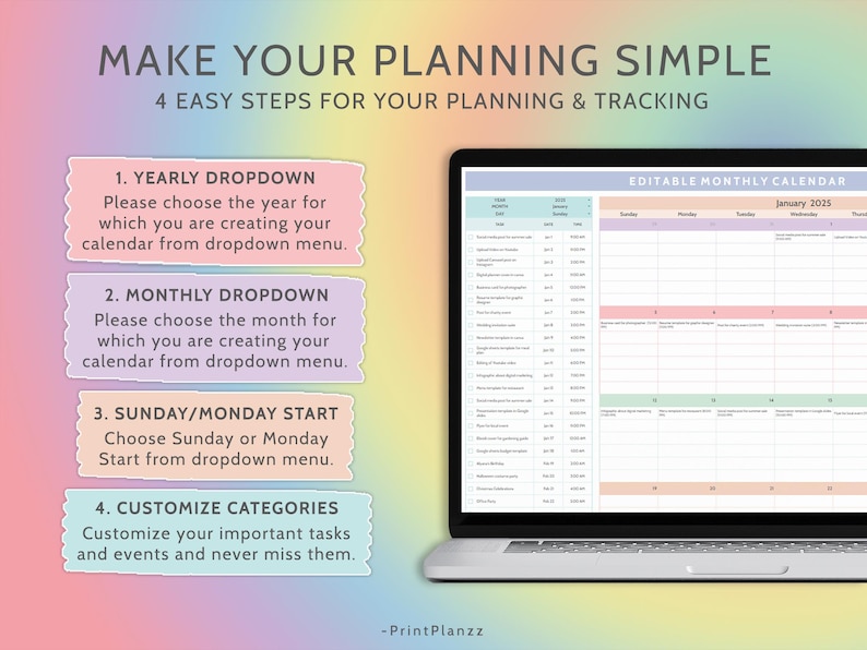 Monthly Calendar Spreadsheet Editable Monthly Calendar Google Sheet ...