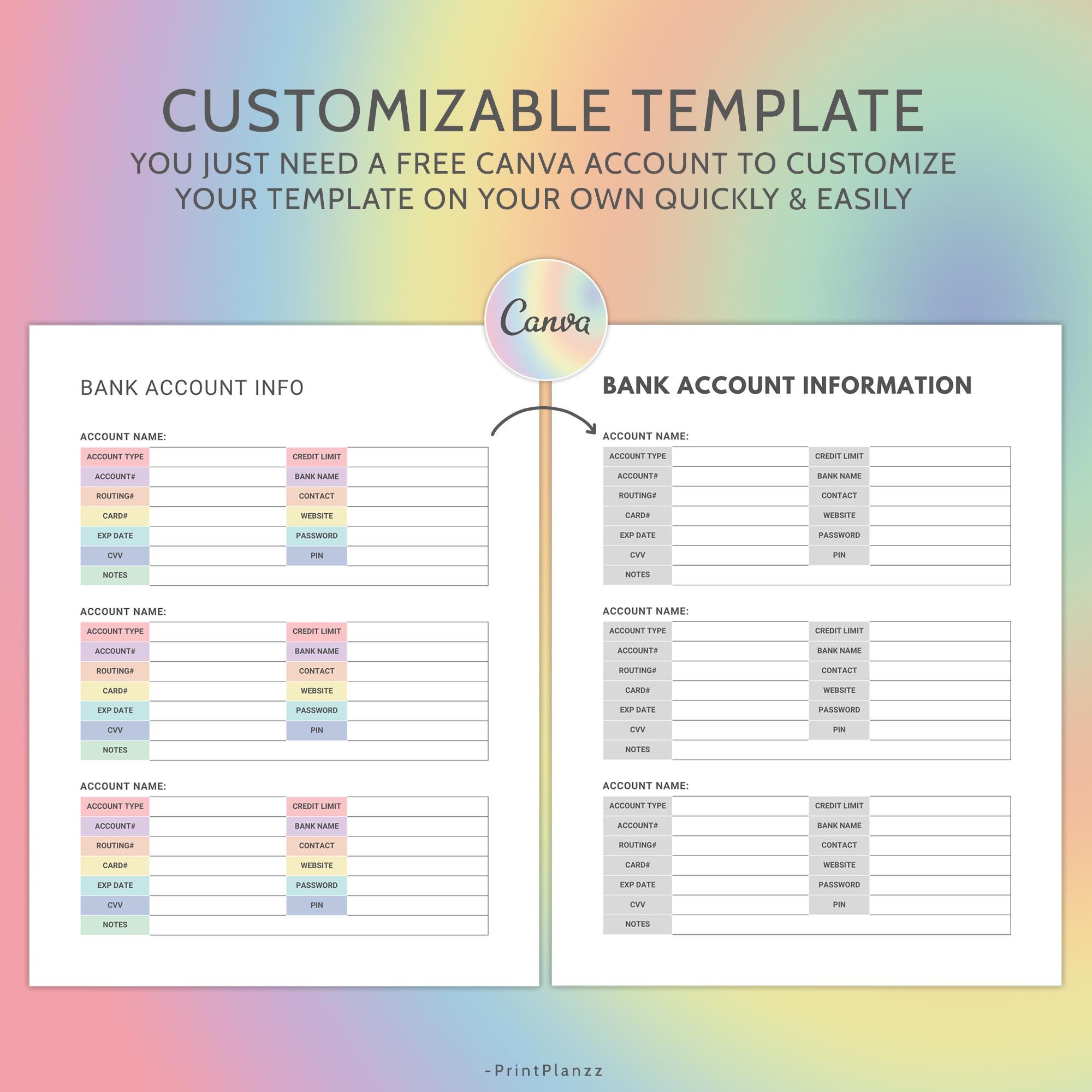 Bank Account Info Bank Account Tracker Bank Account Information ...