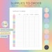 Supplies to Order Supplies Tracker Printable Inventory Tracker Small ...
