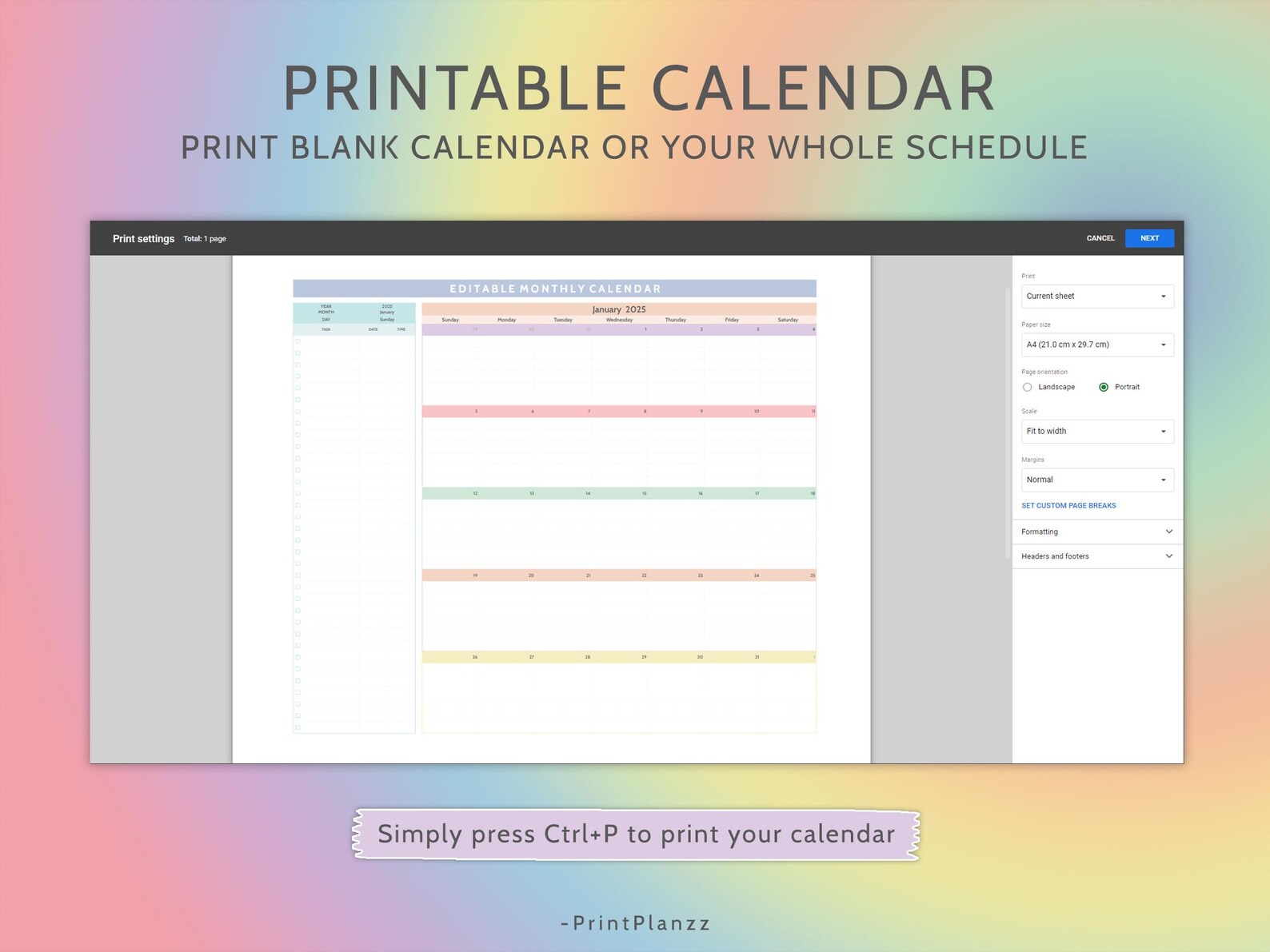 Monthly Calendar Spreadsheet Editable Monthly Calendar Google Sheet ...