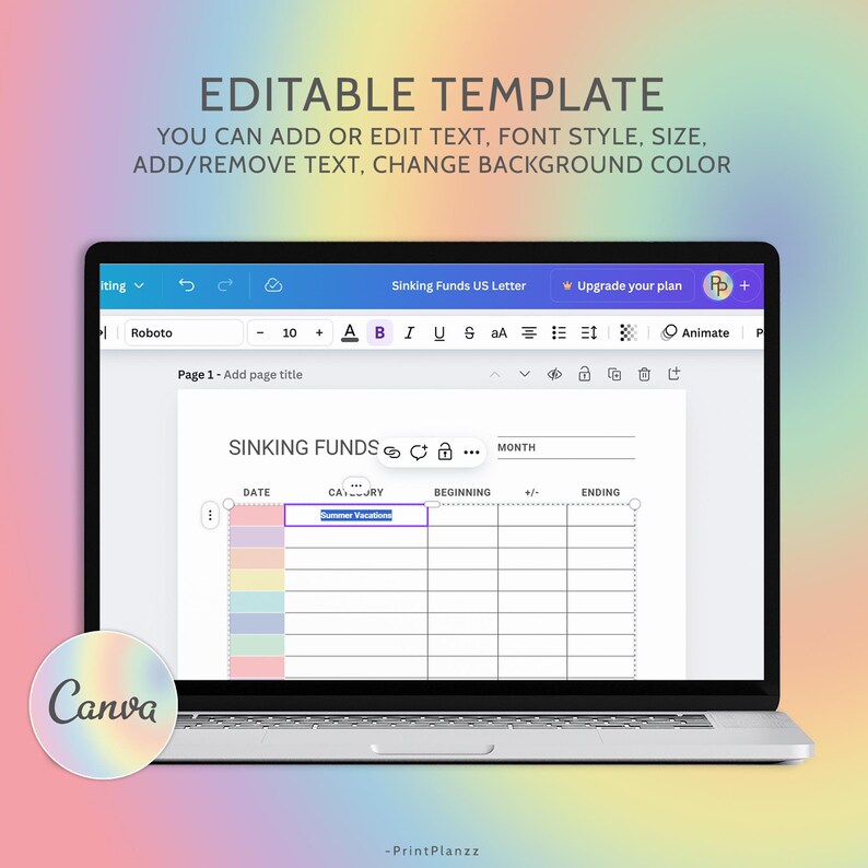 Sinking Funds Tracker Printable Sinking Funds Tracker Template Monthly ...