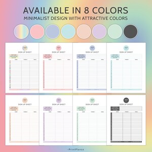 Sign up Sheet Template Canva Editable Signup Sheet Printable Sign up ...