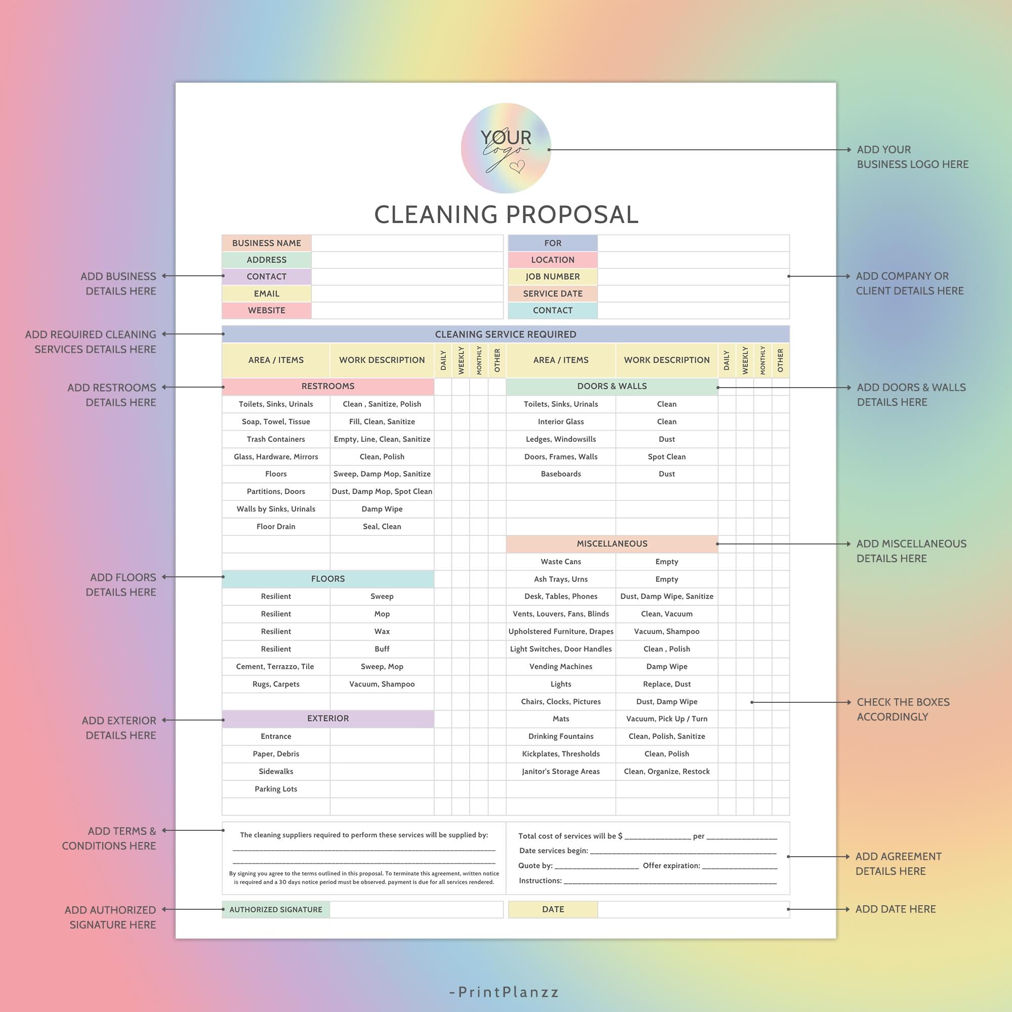 Editable Cleaning Proposal Template Cleaning Service Proposal Business ...